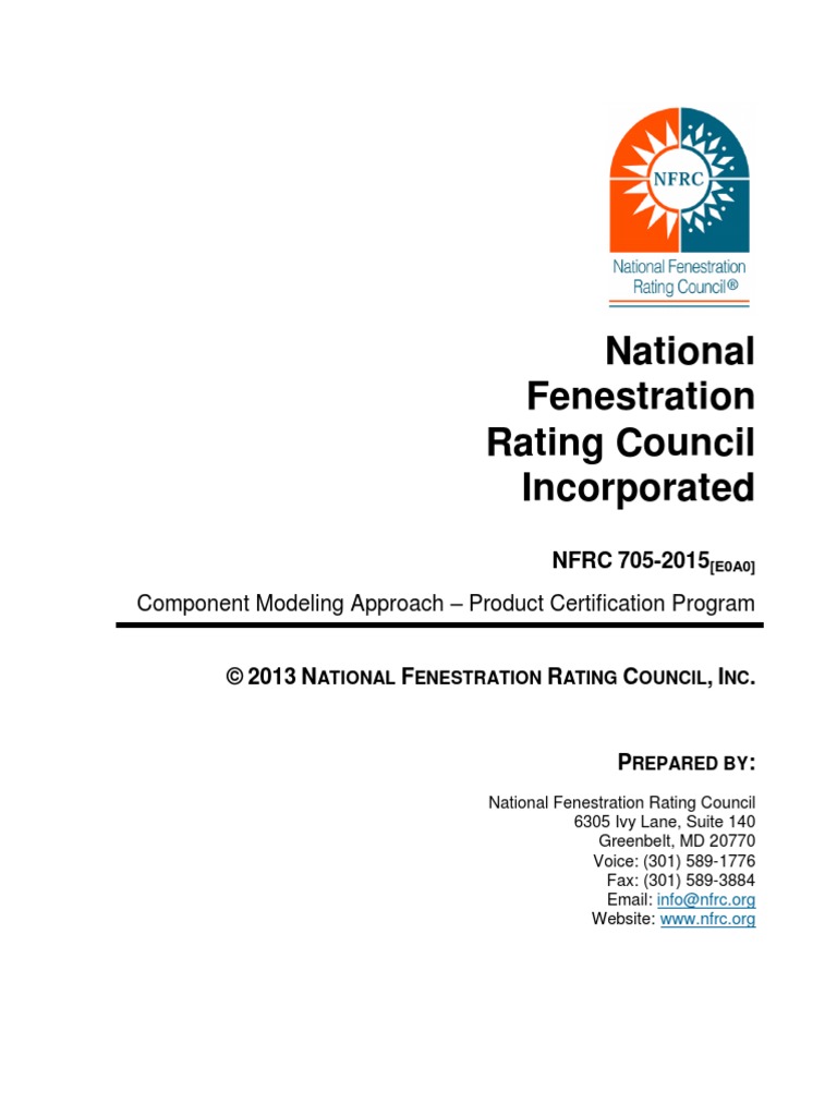 NFRC 705-2015 E0a0 | PDF | Verification And Validation | Certification