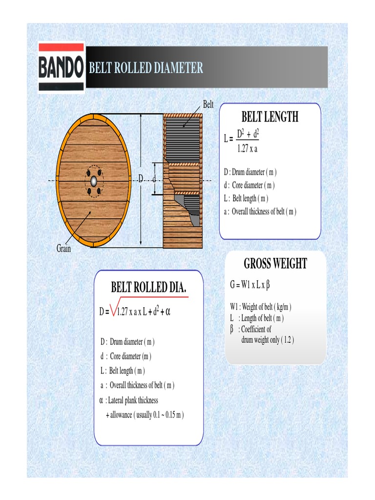 Drum Diameter and Belt Calculations | PDF | Teaching Methods & Materials