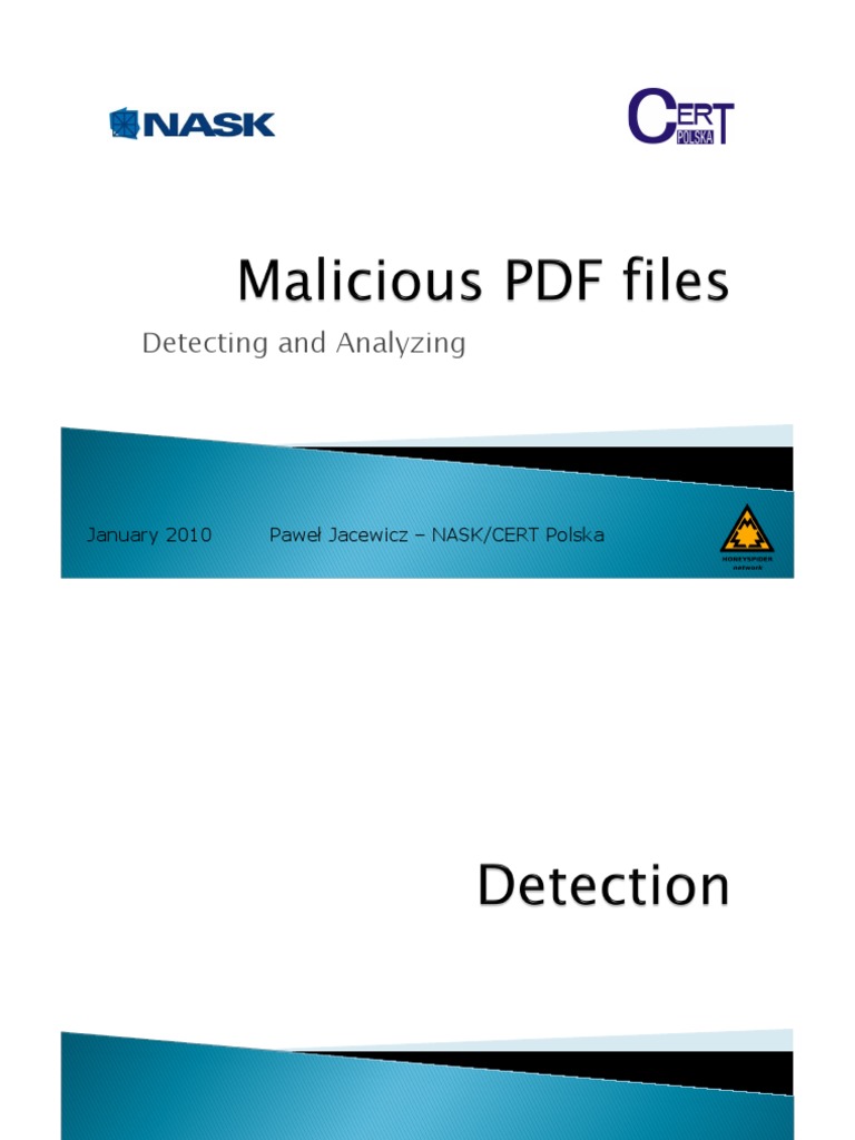 Malicious PDF Files Detecting and Analyzing | PDF | Malware | Java Script