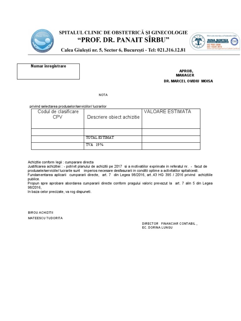 Nota Justificativa Model | PDF
