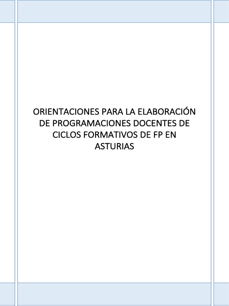 2021 08 Orientaciones Programacion Docente FP | PDF | Evaluación | Plan de estudios