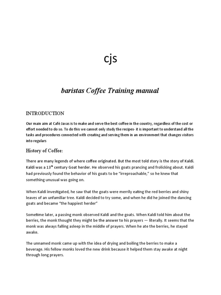 Updated Coffee Barista Training Manuals | Download Free PDF | Coffee ...