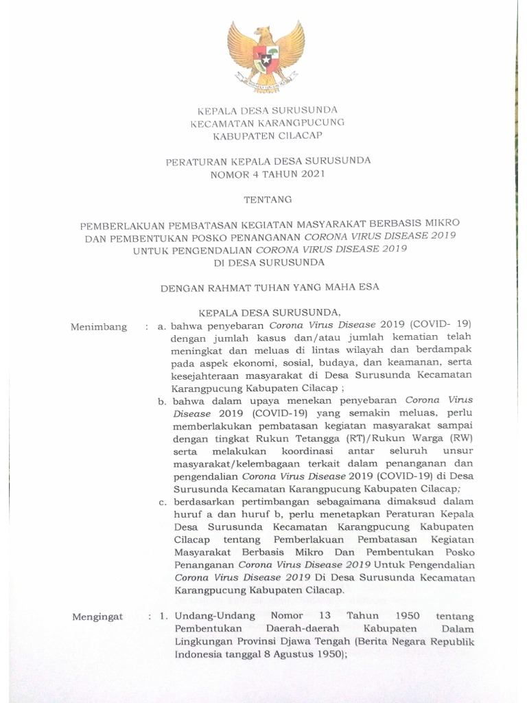 Perkades PPKM Mikro Surusunda | PDF