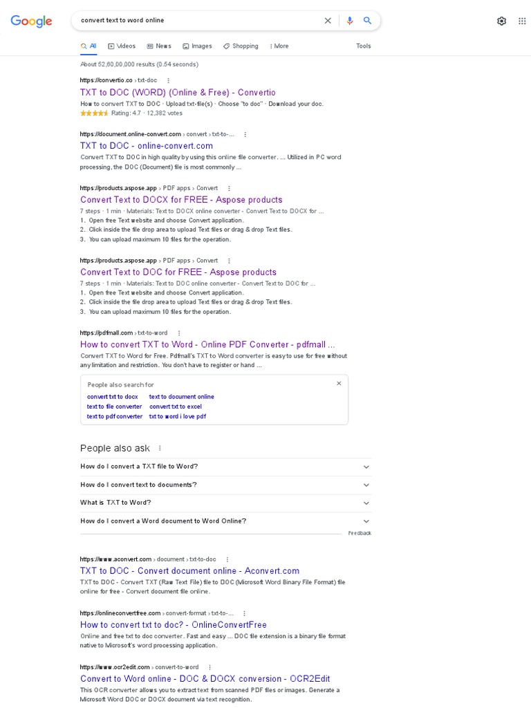 Convert Text To Word Online Google Search PDF Text File Microsoft Word