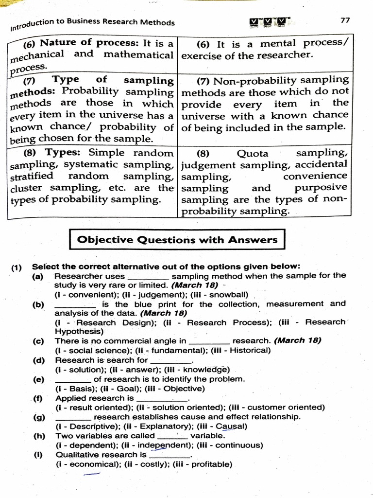 BRM Mcqs | PDF | Sampling (Statistics) | Statistics