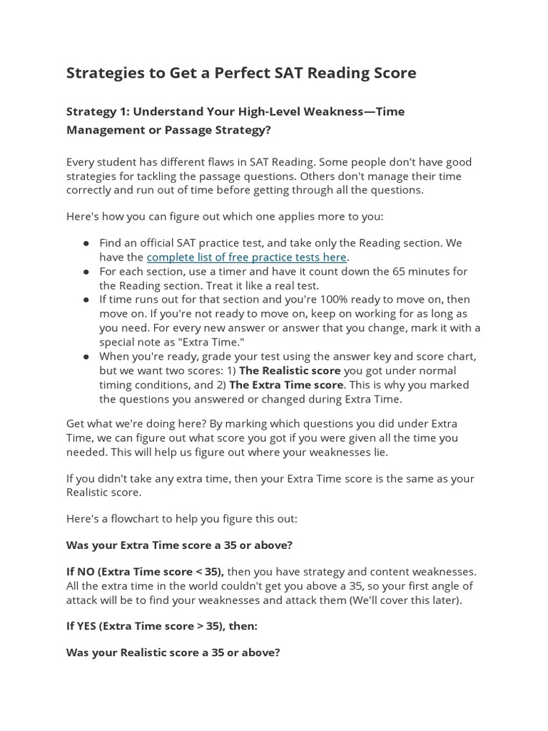 Strategies to Ace the SAT Reading | PDF | Sat | Vocabulary