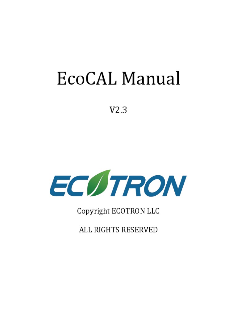 Ecocal Manual: All Rights Reserved | PDF | Icon (Computing) | Computer File