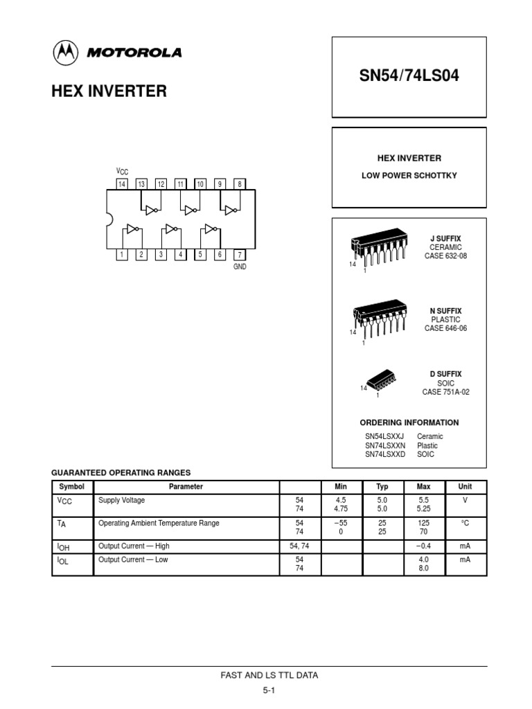 74LS04 Datasheet | PDF