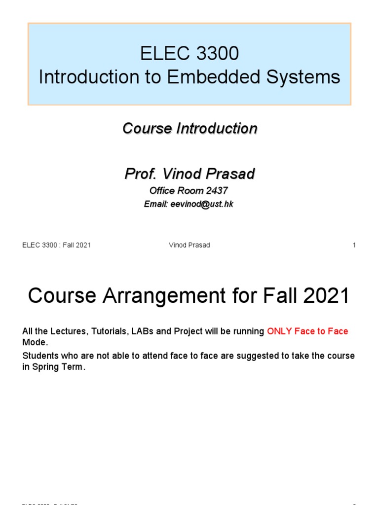 ELEC3300 - 00 Course Introduction | PDF | Input/Output | Operating System