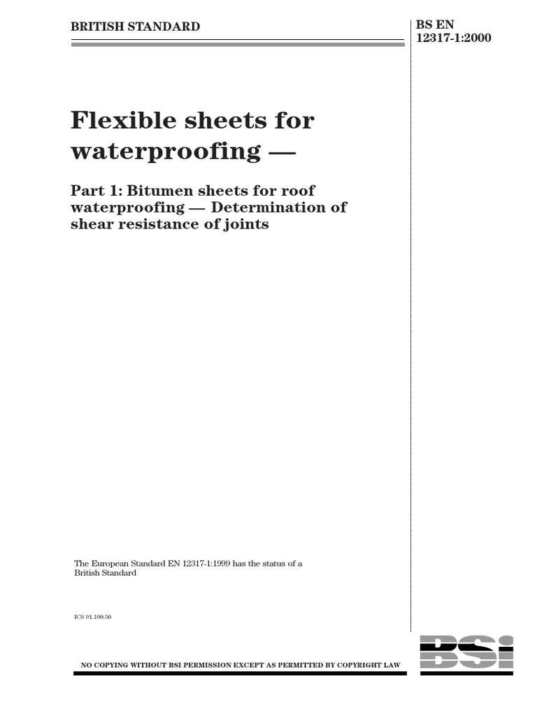 Flexible Sheets For Waterproofing Bitumen Sheets For Roof Waterproofing Determination of Shear ...