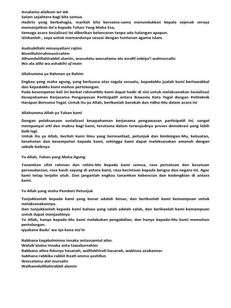 Naskah Doa 6 (Nota Kesepahaman) | PDF | Gaya Hidup