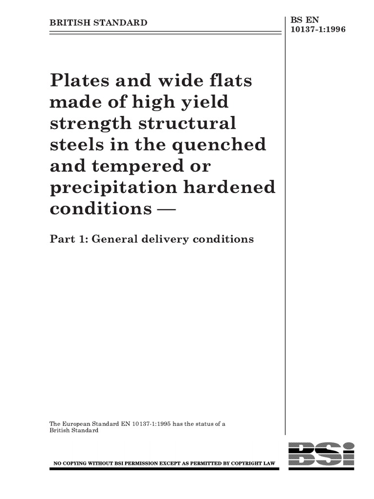 BS en 10137-1-1996 | Download Free PDF | Steel | Rolling (Metalworking)