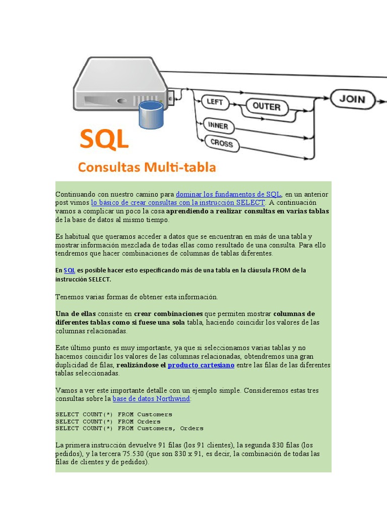 MULTITABLA Continuando Con Nuestro Camino para Dominar Los Fundamentos | PDF | SQL | Software de ...