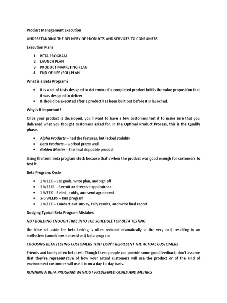 Product Management Execution | PDF | Marketing | Software Testing