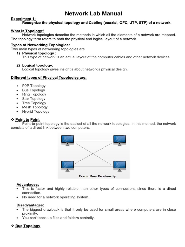 Network Lab Manual | PDF | Network Topology | Data Transmission
