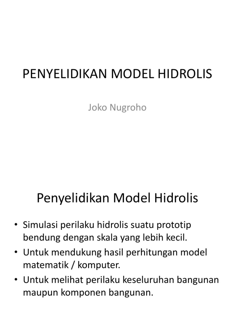 Penyelidikan Model Hidrolis - Suprapti | PDF