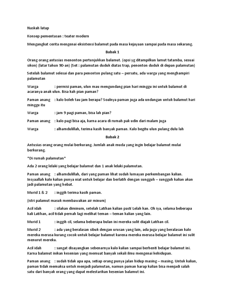 Naskah Latap 1 | PDF | Kajian Bahasa Asing | Griya & Taman