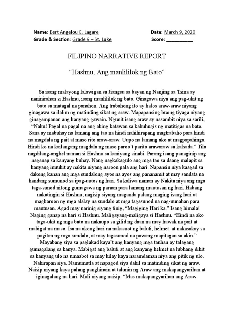 Hashnu, Ang Manlililok NG Bato | PDF