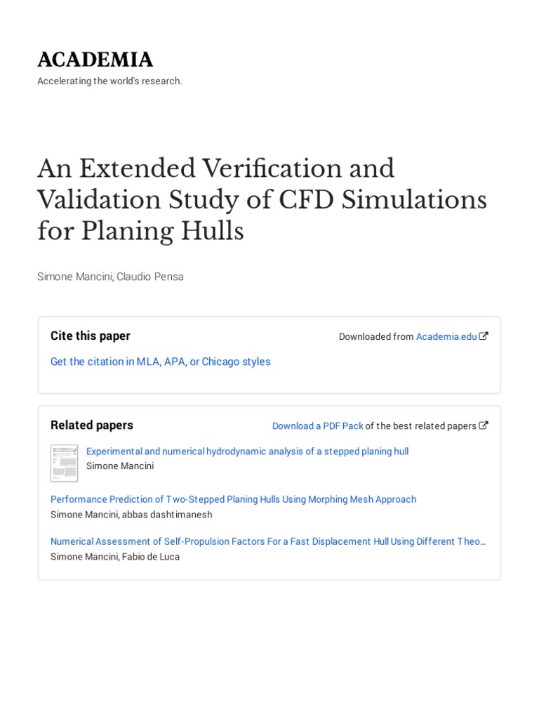 An Extended Verification and Validation Study of CFD Simulations For ...