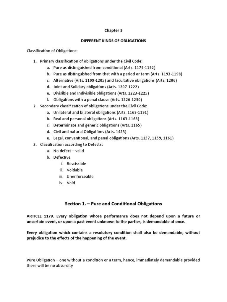 ObliCon Chapter III Sections 1 4 | PDF | Guarantee | Law Of Obligations