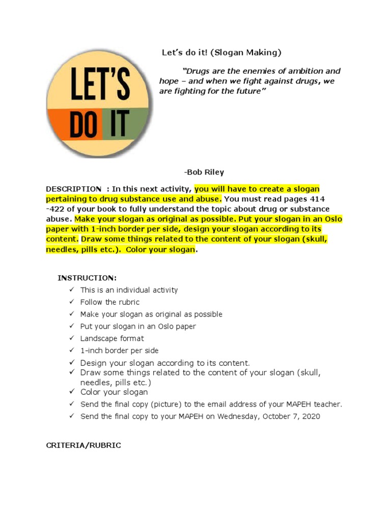 MAPEH Slogan Making | PDF