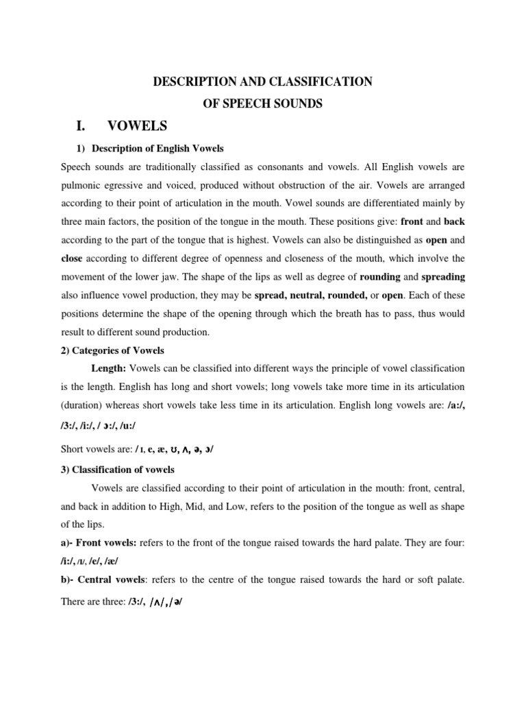 English Vowels | PDF | Phonetics | Vowel