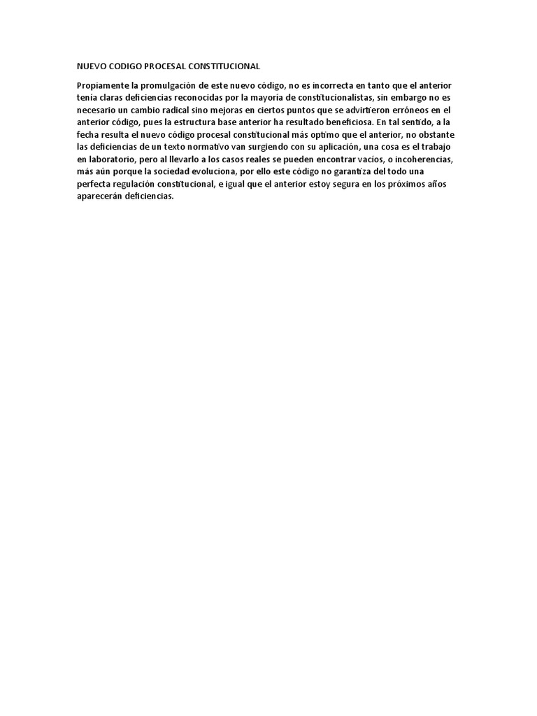s3 COMENTARIO Al Nuevo Codigo Procesal Constitucional | PDF
