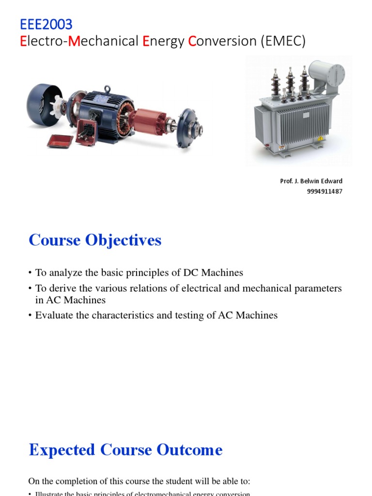Lectro-Echanical Nergy Onversion (EMEC) : E M E C | PDF | Machines ...