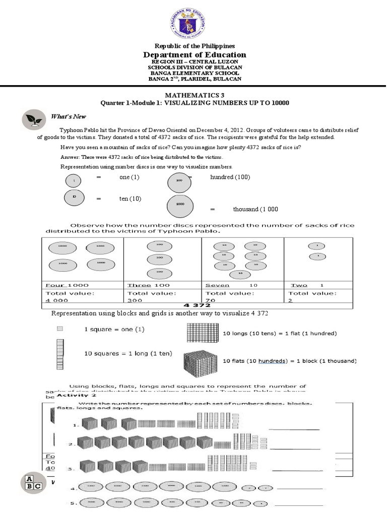 Q1-M1-Visualizing Numbers Up To 10000 | PDF