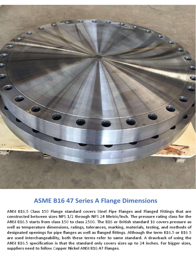 ASME B16.47 Series A Flange | PDF | Pipe (Fluid Conveyance) | Building ...