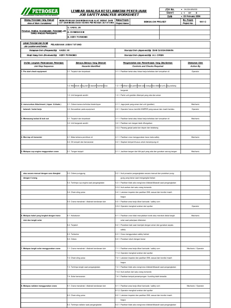 04-Jsa Menurunkan Menaikkan Alat Berat Dari LCT | PDF