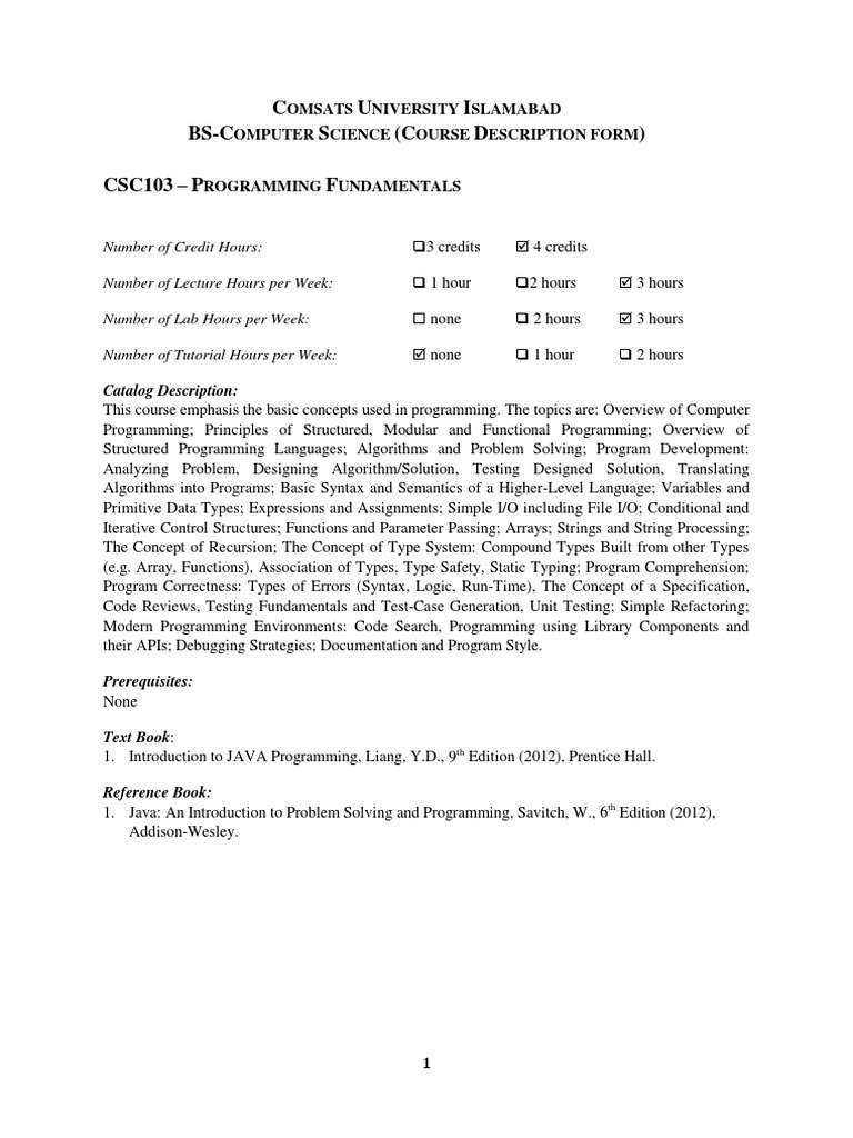 CSC 103 PF Ver1.0 RizwanRashid | PDF | Computer Programming | Subroutine