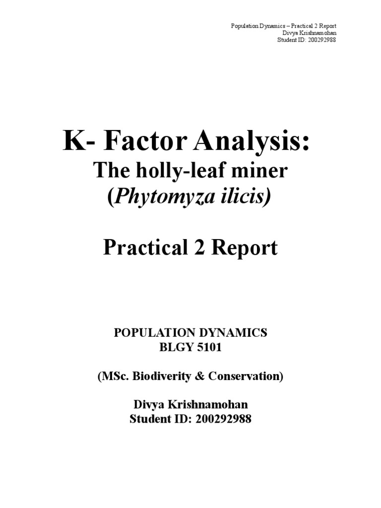 K Factor Analysis Download Free Pdf Pupa Leaf