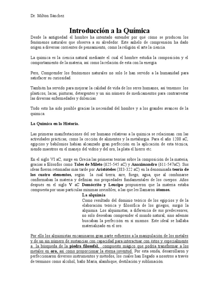 Introducción A La Química | PDF | Solubilidad | Química