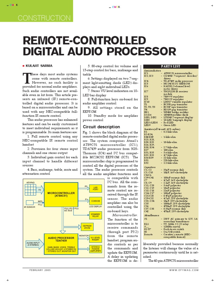 Digital Audio Processor | PDF | Microcontroller | Computer Hardware