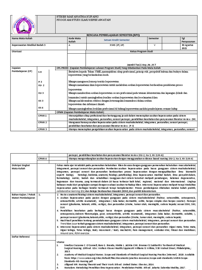 RPS - KMB 3 | PDF | Kesehatan Holistik