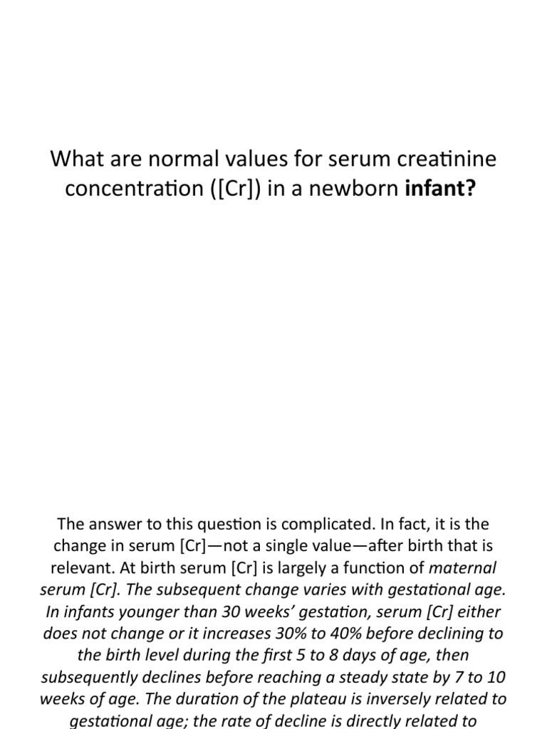 What Are Normal Values For Serum Creatinine Concentration | PDF ...