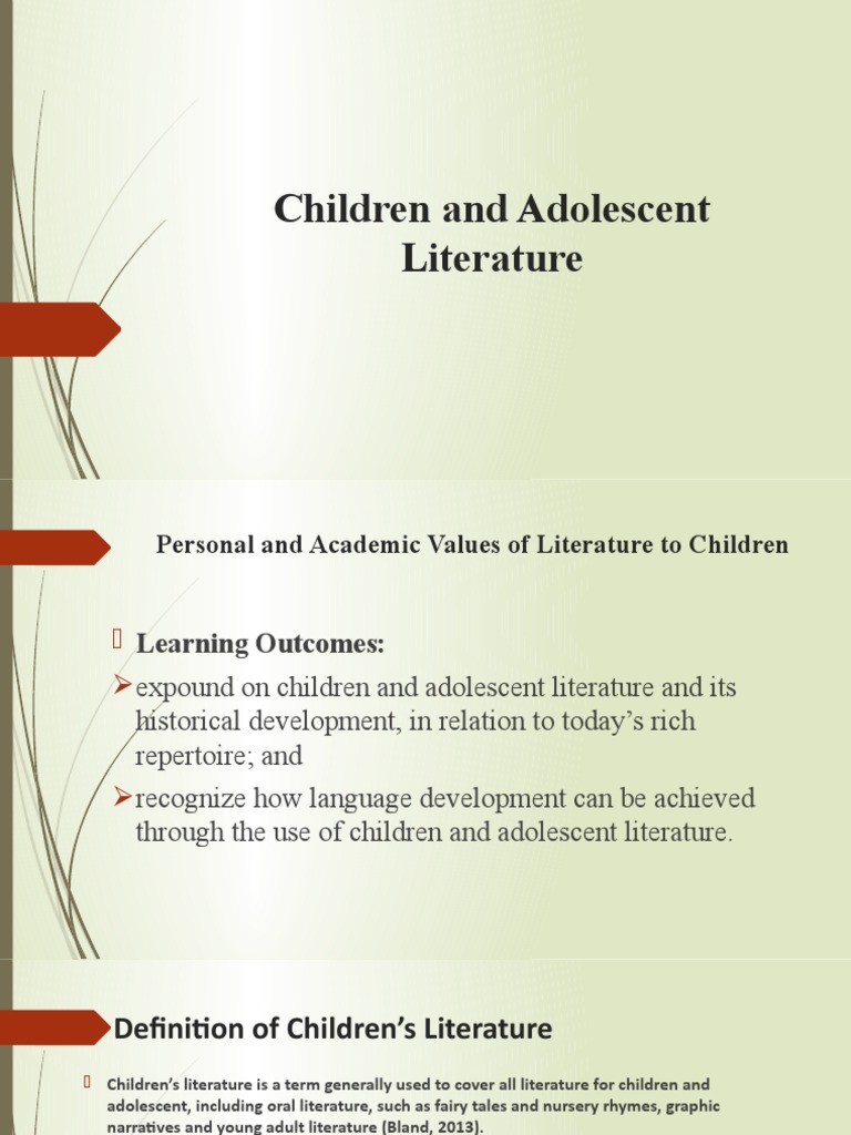 Personal and Academic Values of Literature To Children | PDF | Children ...