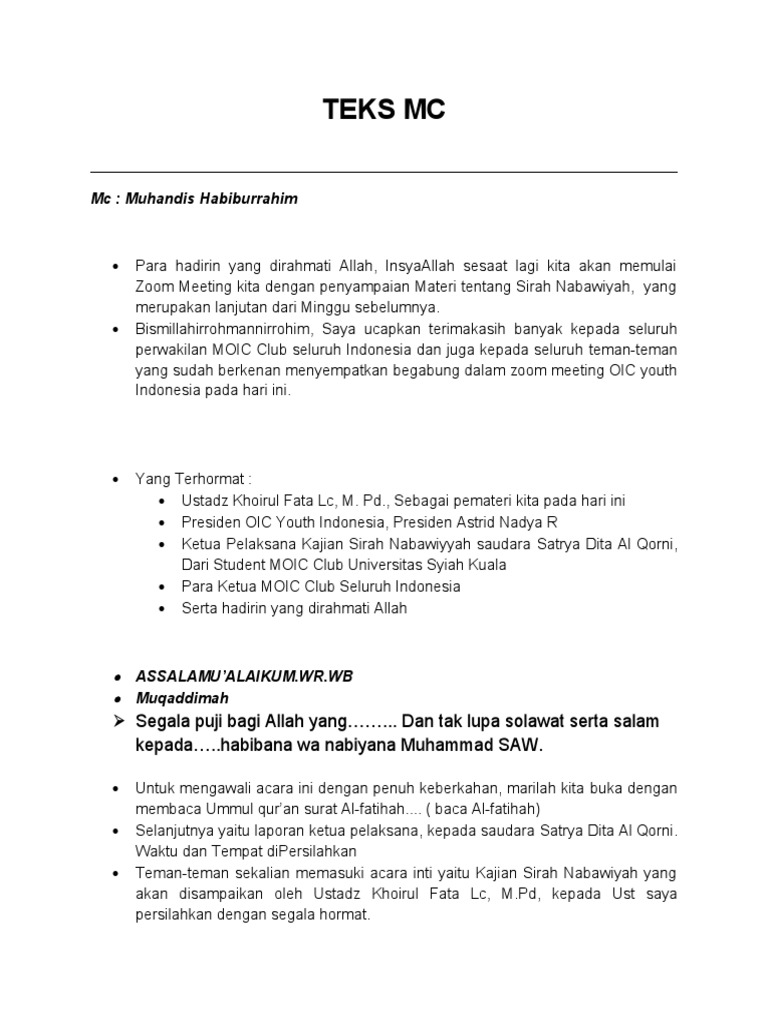 Moderator Script | PDF