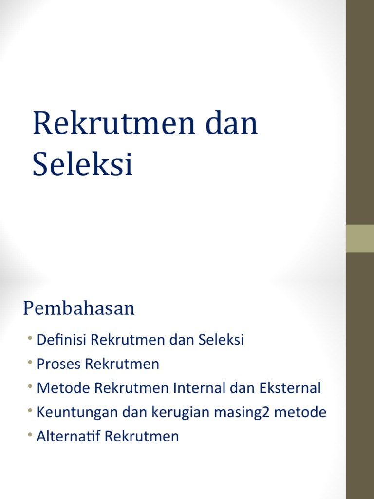 Panduan Rekrutmen dan Seleksi | PDF | Bisnis | Pengembangan Diri