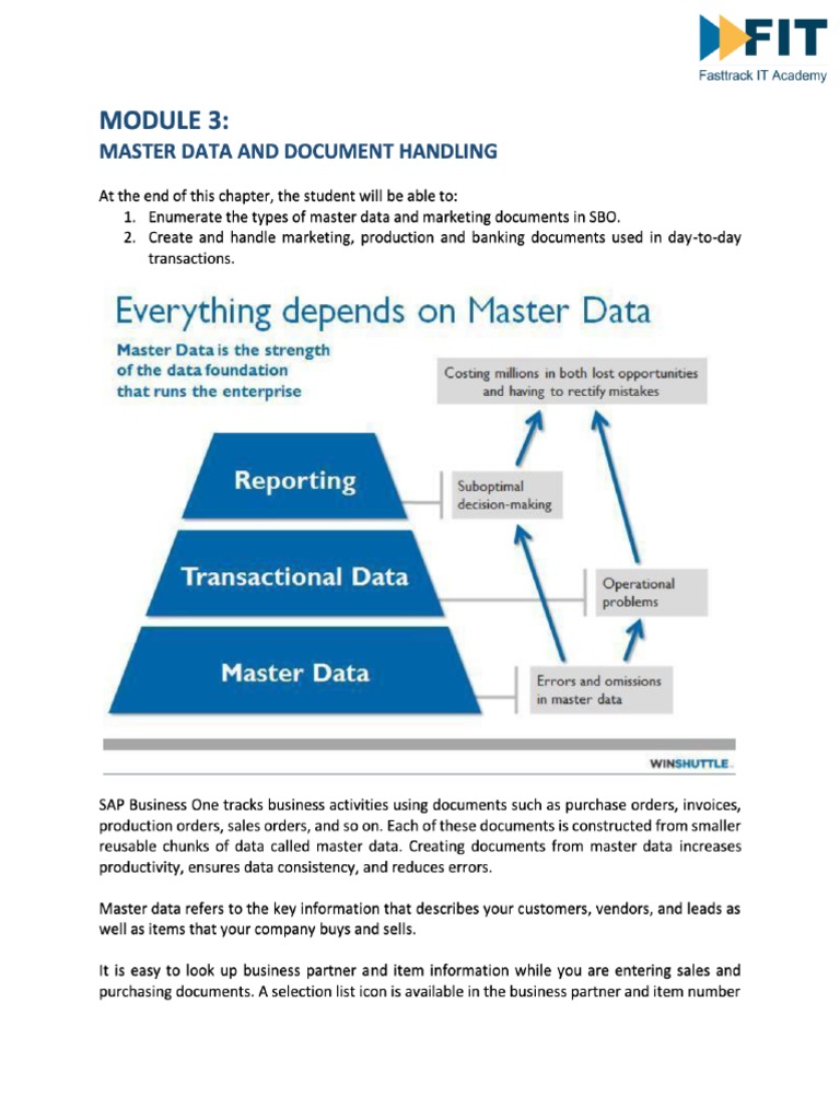Module 3 - Masterdata | PDF