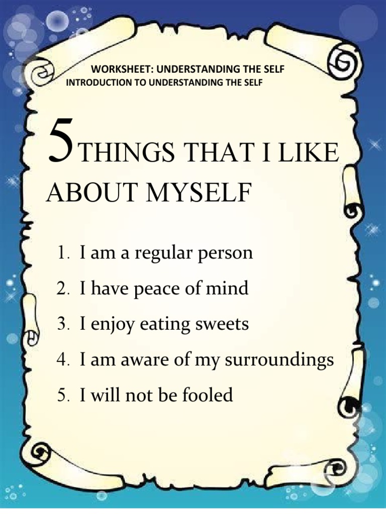 5 Things That I Like About Myself | PDF | Self-Improvement | Wellness