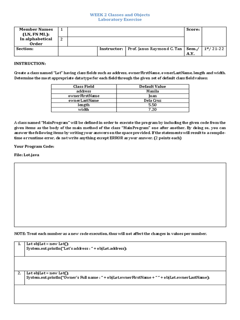 CCS108 Week 2 Laboratory Exercise | PDF | Information Technology ...