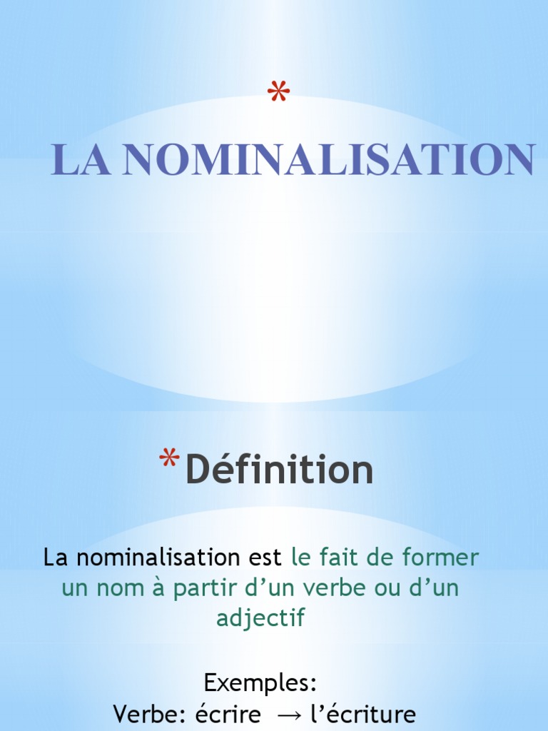 La Nominalisation | PDF | Poésie