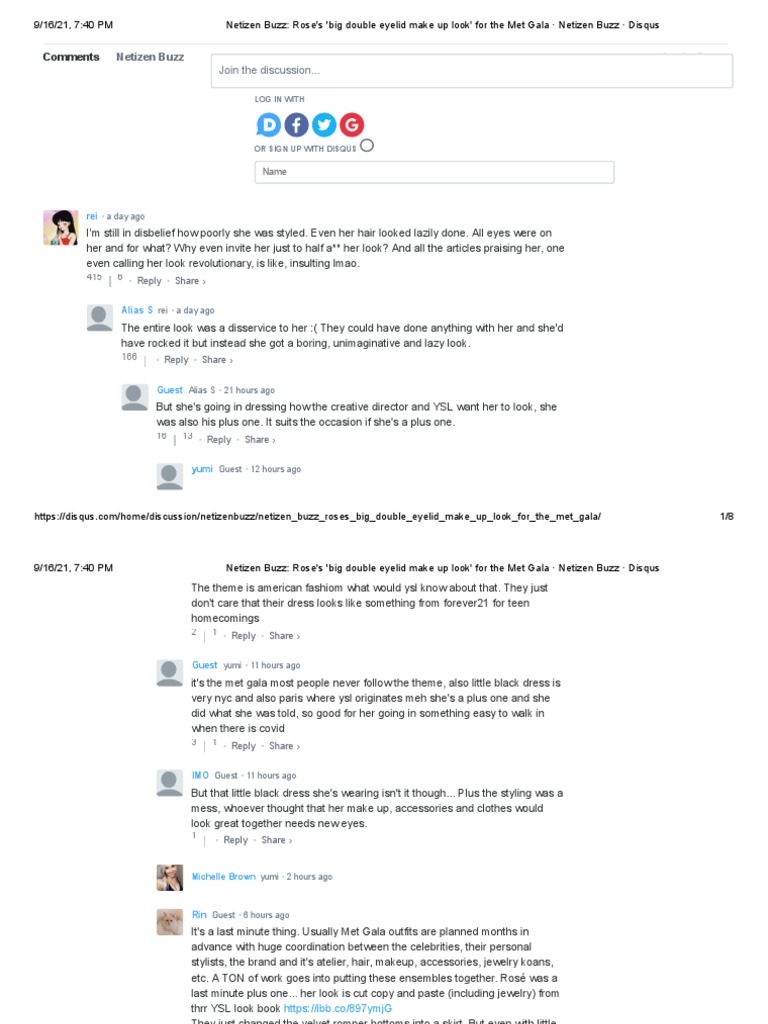 Netizen Buzz - Rose's 'Big Double Eyelid Make Up Look' For The Met Gala ...