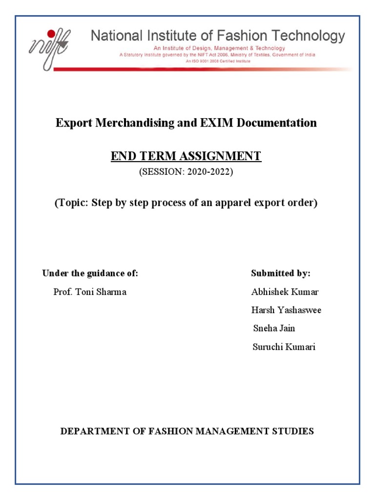 Execution Process of Garment Export Order Is One of The Principal Parts ...