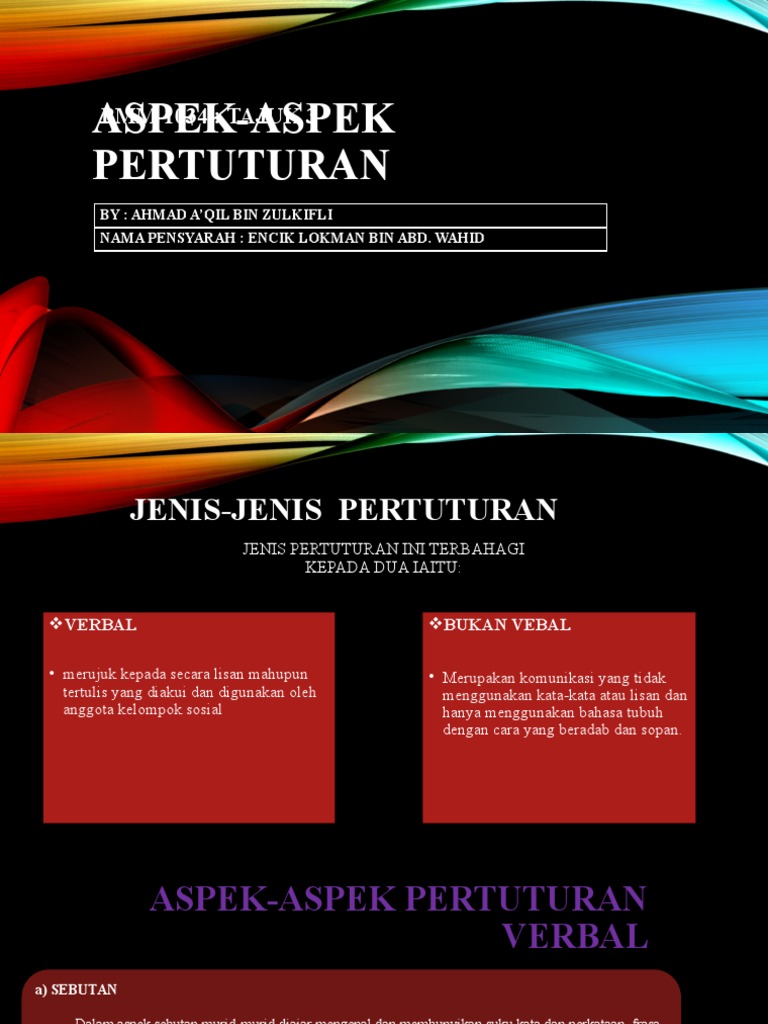 Aspek-Aspek Pertuturan | PDF