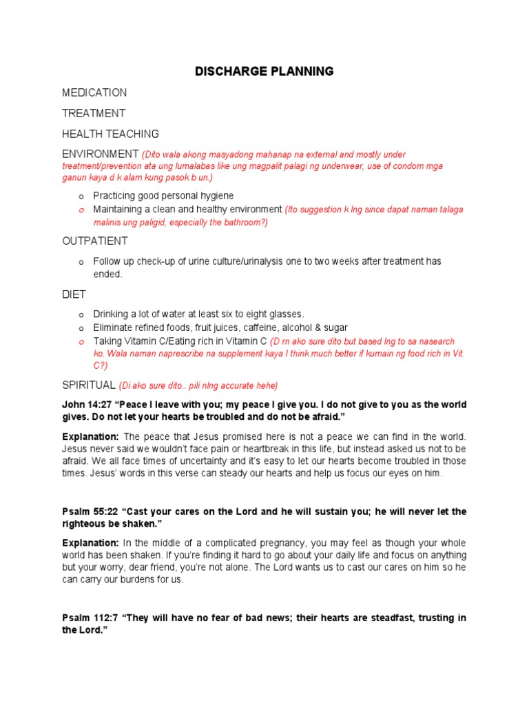 Discharge Planning: Medication Treatment Health Teaching Environment ...