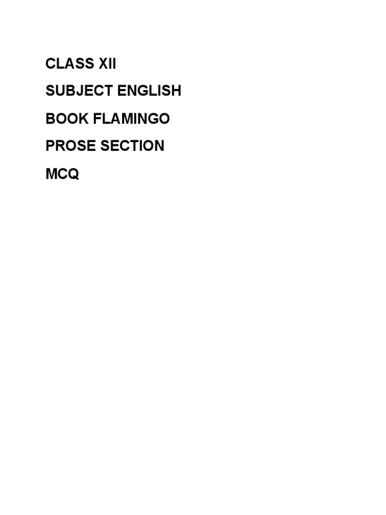 English Flamingo MCQ | PDF | Swimming | Forge