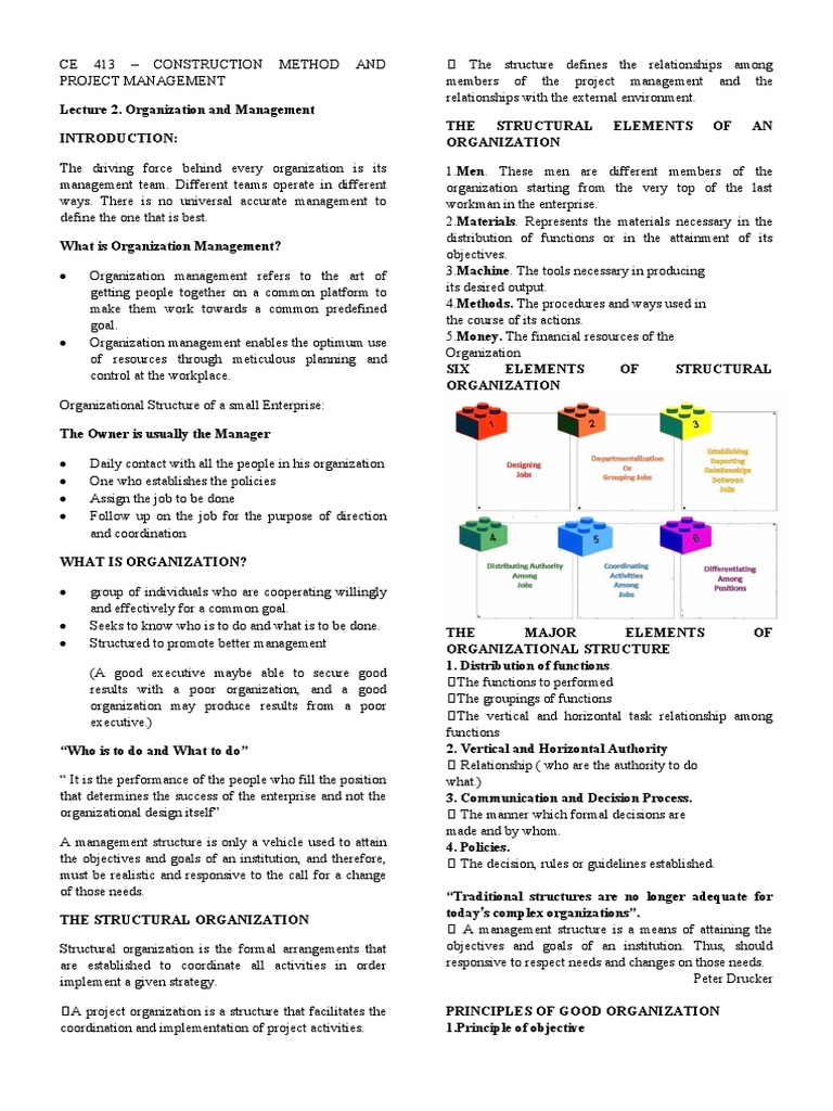 CE 413 - Lecture Notes (Outline) | PDF | Decision Making | Project ...
